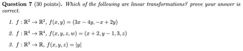 Solved Question 7 30 Points Which Of The Following Are