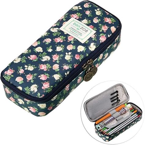 Btsky Cute Pencil Case High Capacity Floral Pencil Pouch