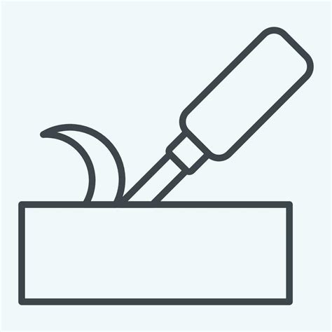 Icon Chisel Related To Carpentry Symbol Line Style Simple Design