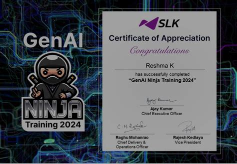 Reshma K On Linkedin Genaininjatraining2024 Learning Careerdevelopment Thankyouslk