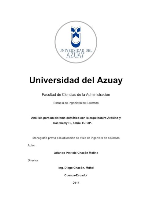 Pdf Análisis Para Un Sistema Domótico Con La Arquitectura Arduino Y