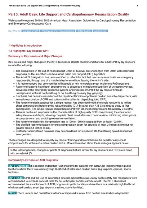 Adult Basic Life Support And CPR Quality Guide