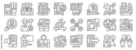 Digital Transformation Line Icons Linear Set Quality Vector Line Set Such As High Value Fast