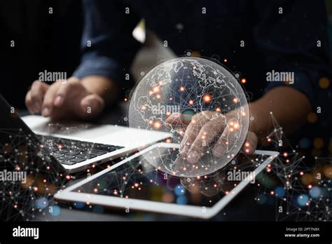 Mobile Phone Connection To The Global Network Internet Business Iot Big Data Technology