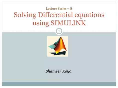 Mat Lab Solving Equations Simulink Ppt
