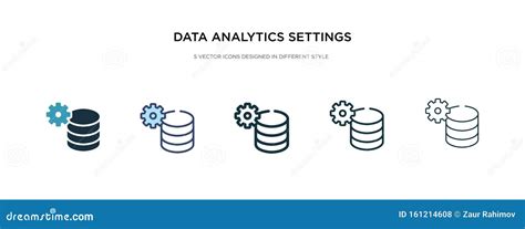 data analytics settings icon in different style vector illustration two colored and black data