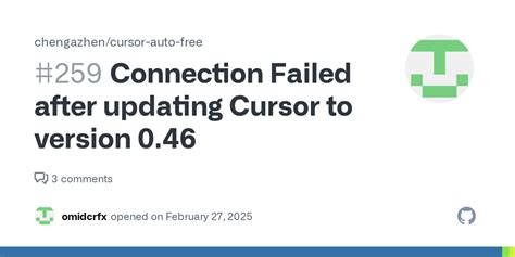 connection failed after updating cursor to version 0 46 · issue 259