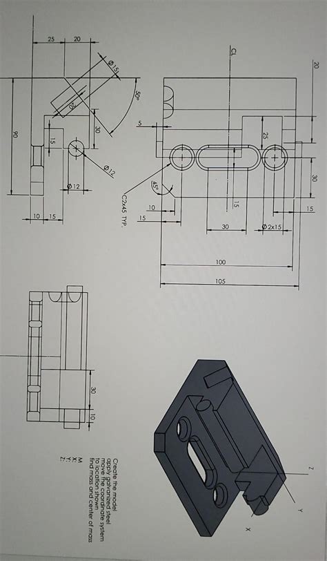 Solved Use Solidworks Please Draw And Include Steps With Chegg