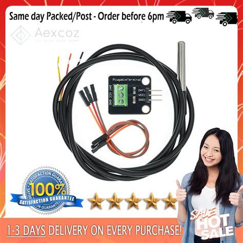 READY STOCK Local Seller Temperature Sensor Module Kit Waterproof 100CM Digital Sensor Cable