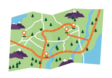 Clip Art Road Map Stock Vector Illustration Of Terrain 363147064
