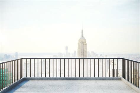 Free Picture Foggy Cityscape Panorama From Rusty Balcony