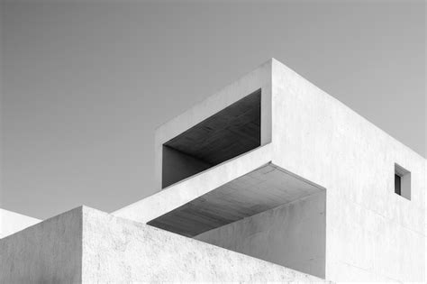 Minimalist Concrete Architecture Premium Ai Generated Image