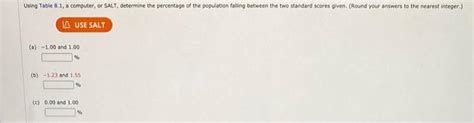 solved using table 8 1 a computer or salt determine the