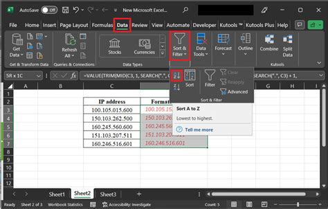 How To Quickly Sort Ip Address From Low To High In Excel