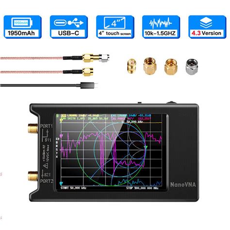 Купить Ибей Nanovna H4 4 Lcd Display 10k 1 5ghz Antenna Analyzer Hf Vector Network Analyzer