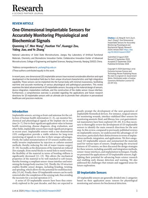 Pdf One Dimensional Implantable Sensors For Accurately Monitoring Physiological And Pdf One Dimensional Implantable Sensors For Accurately Monitoring Physiological And