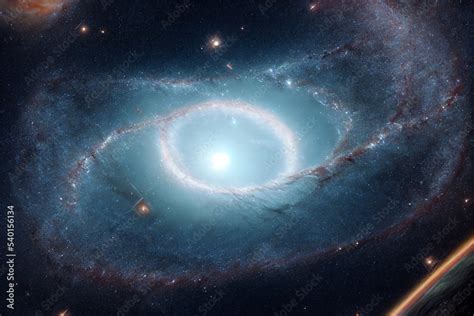 Cartwheel Galaxy Shiny And Concept Art Space Background Generative Ai