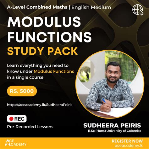 Modulus Functions මපක ශරත Comprehensive Study Pack Ace Academy