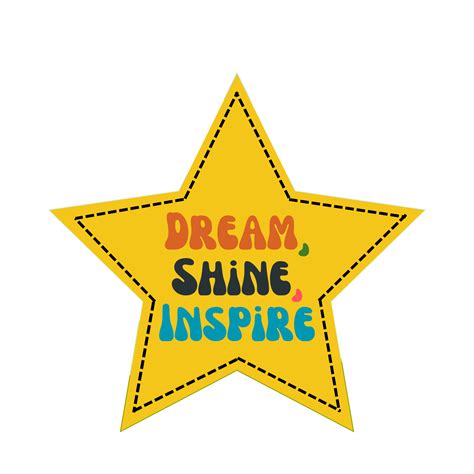 Dream Shine Inspire Text Calligraphy Clipart Typography Digital Art