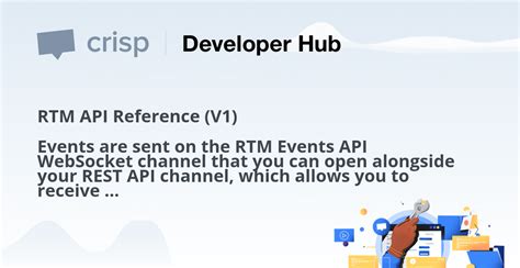 Rtm Api Reference V1