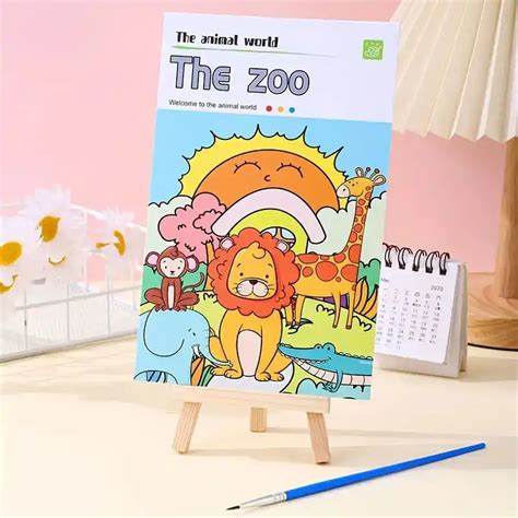 خرید دفتر نقاشی آبرنگی طرح باغ وحش با قیمت مناسب پیکوتویز