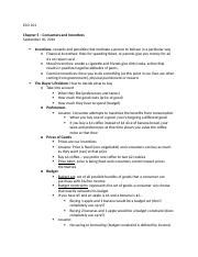 ECO 101 Chapter 5 Docx ECO 101 Chapter 5 Consumers And Incentives September 30 2016 Incentives