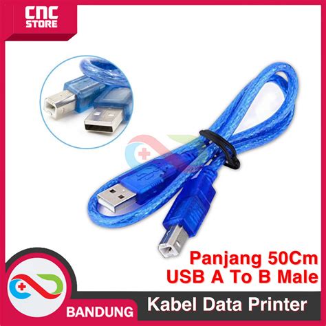 Jual Usb 2 0 Cable Kabel Data Printer Type A To B Male To Male 50cm For Arduino Uno Shopee