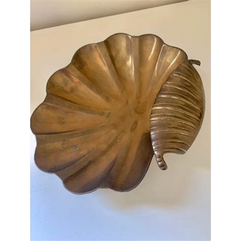 Vintage Mid Century Brass Shell Tray Chairish
