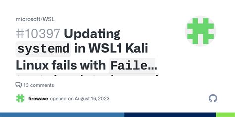 Updating `systemd` In Wsl1 Kali Linux Fails With `failed To Take Etcpasswd Lock Invalid