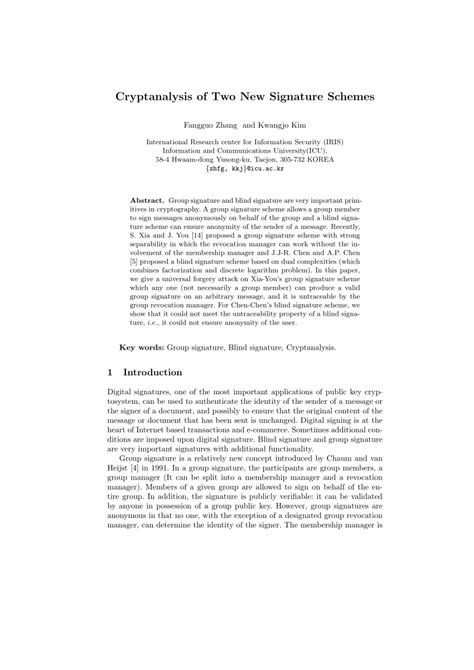 pdf cryptanalysis of two new signature schemes