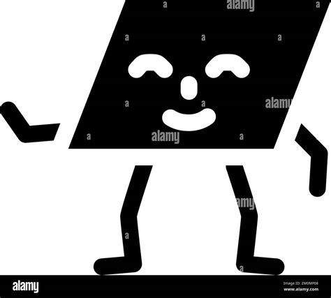 Parallelogram Geometric Shape Character Glyph Icon Vector Illustration Stock Vector Image And Art