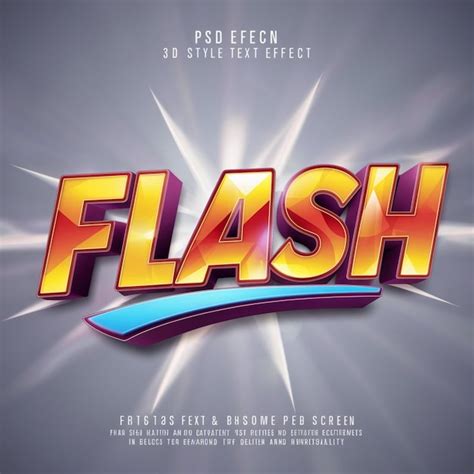 Psd Flash 3d Style Psd Text Effect Premium Ai Generated Image