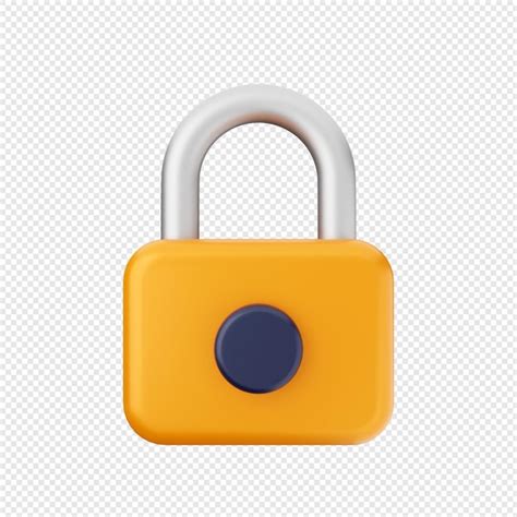 Premium Psd 3d Padlock Lock Security Icon Illustration