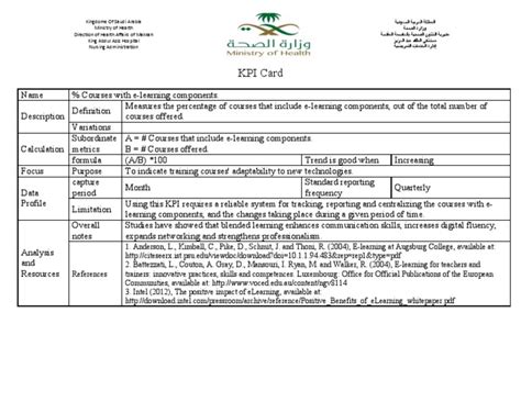 Kpi Courses With E Learning Components Pdf Educational Technology Performance Indicator