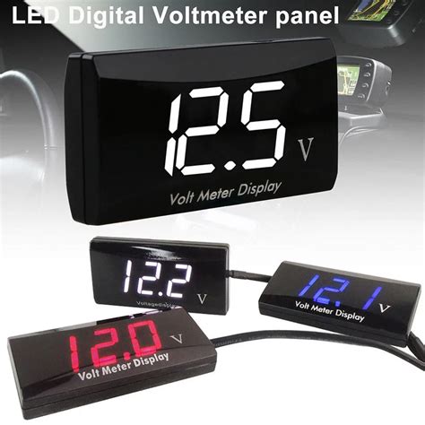 Led Digital Display Voltmeter Waterproof Voltage Volt Gauge Panel Meter