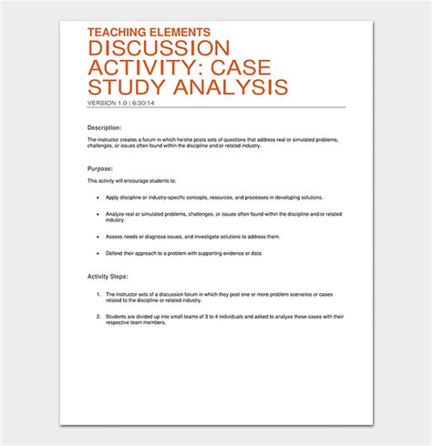 Case Analysis Template 14 Samples And Formats Case Analysis Template 14 Samples And Formats