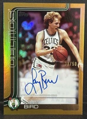2025 26 Topps Basketball Boston Celtics Larry Bird On Card Auto Gold