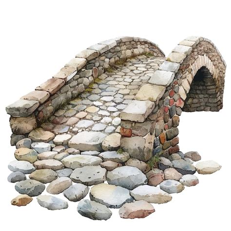 Premium Vector Cobblestone Bridge Lanscape Vector Illustration In