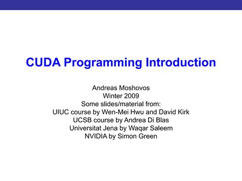 002 Introduction To Cuda Programming1ppt