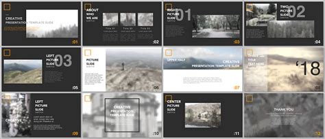 깨끗 하 고 최소한의 프레 젠 테이 션 서식 파일이입니다 검은 바탕에 노란 색 요소입니다 책자 커버 벡터 디자인입니다 전단지 전단지 책자에 대 한 프레 젠 테이 션