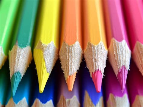 Ai Generated Illustration Of An Array Of Vibrant Colored Pencils Stock