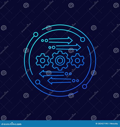 Automation And Optimization Process Line Icon Stock Vector