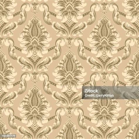 벡터 다마스크 원활한 패턴 배경입니다 고전적인 고급 구식 다마스크 장식 배경 화면 직물 포장에 대한 왕실 빅토리아 원활한 질감 절묘한 꽃 바로크 양식의 템플릿입니다 곡선에