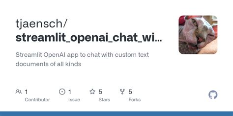 Github Tjaenschstreamlitopenaichatwithdocs Streamlit Openai App
