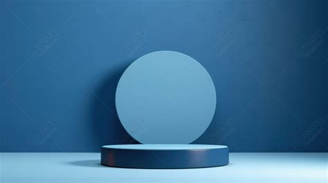 빈 3d 연단이 있는 미니멀한 파란색 배경 온라인 플랫폼의 시각적 매력 강화 연단 배경 제품 디스플레이 배경 시각적 배경 이미지 Hd 연단 제품 디스플레이