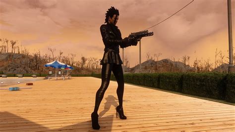 Full Leather Outfit And High Heels V2 At Fallout 4 Nexus Mods And