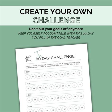 Create Your Own Challenge 10 Day Challenge Goal Tracker Challenge