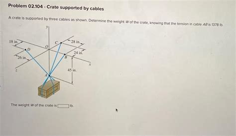 Solved Problem 02 104 Crate Supported By Cables A Crate Is Chegg Com