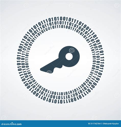 Binary Code Encryption Numbers And Special Symbols With The Key As Symbol Of Password Concept
