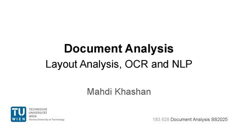 Document Analysis Layout Analysis Ocr And Nlp Speaker Deck